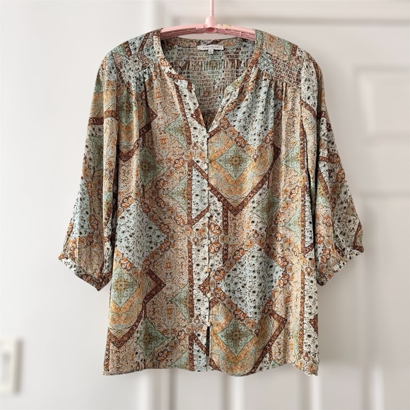 Rose & Olive | Tops | Euc Womens Plus Size 3x Long Sleeve Blouse Light ...